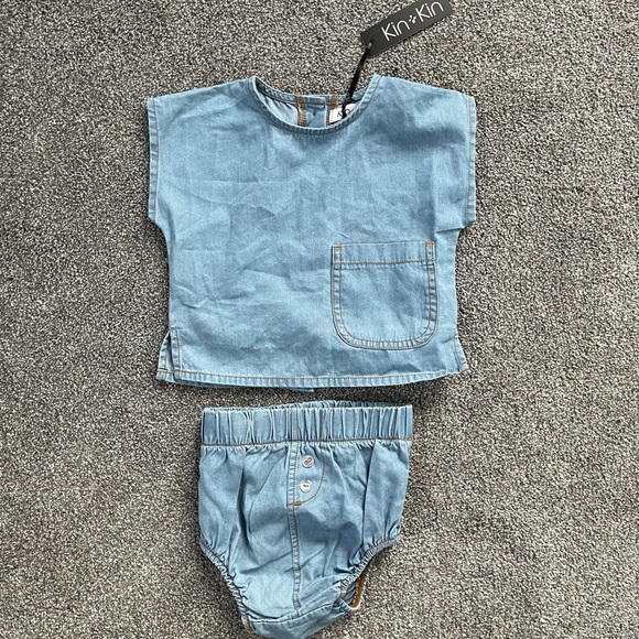 Kin & Kin | Matching Sets | Kin Kin Denim Buttoned Bloomer Set Brand ...